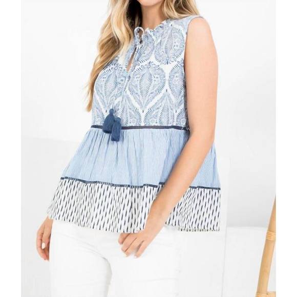 THML | Tops | New Thml The Mack Tiered Top In Baby Blue | Poshmark